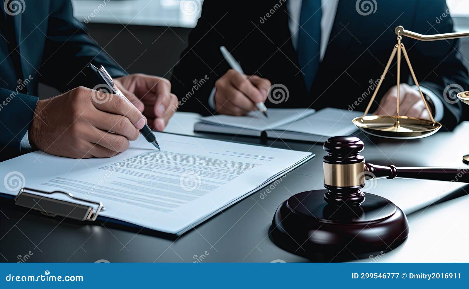 Cropped Photo of a Lawyer Signing Documents in Court Stock Illustration ...