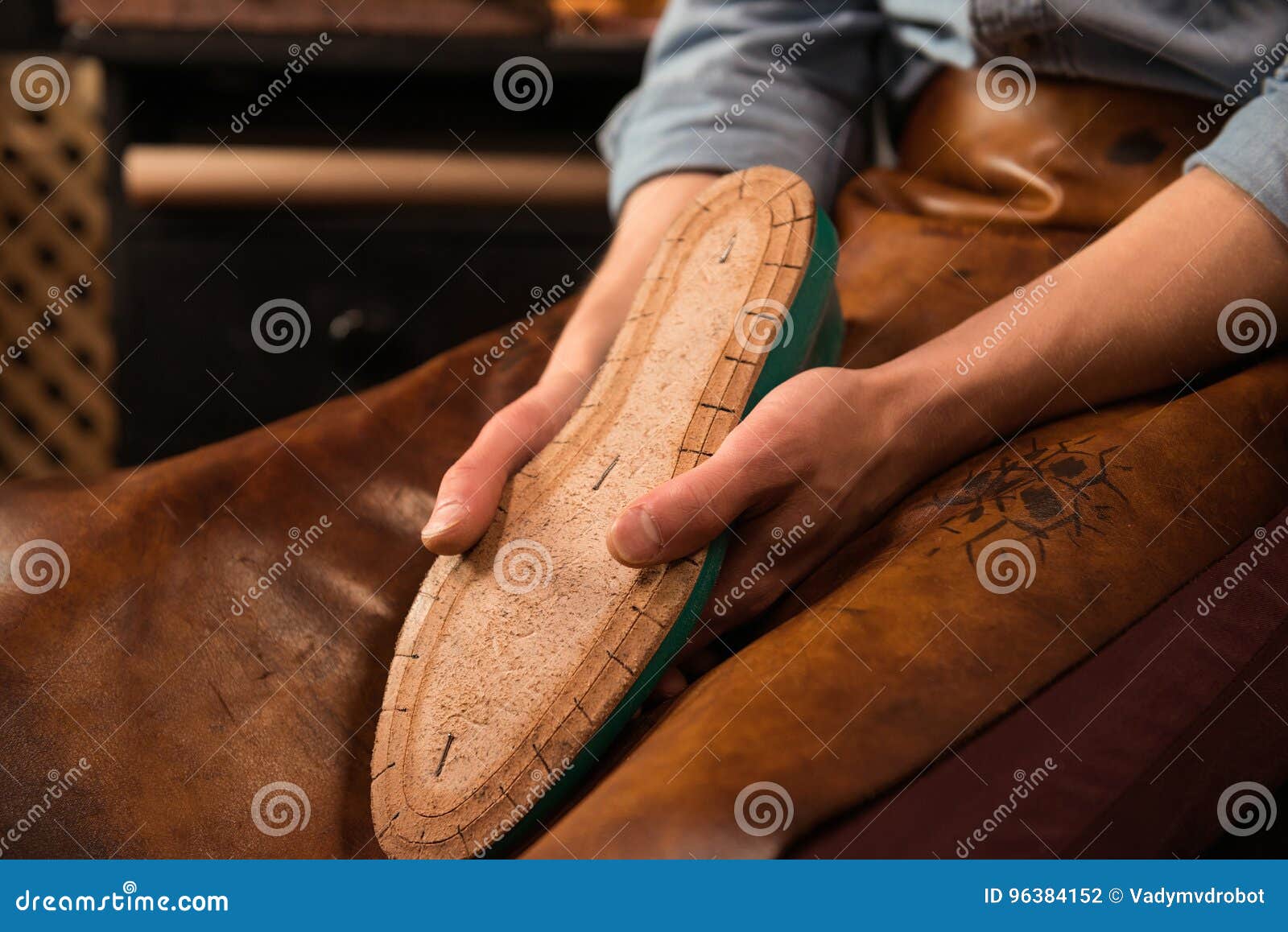 Cropped Picture of Shoemaker Stock Photo - Image of making, shoemaker ...