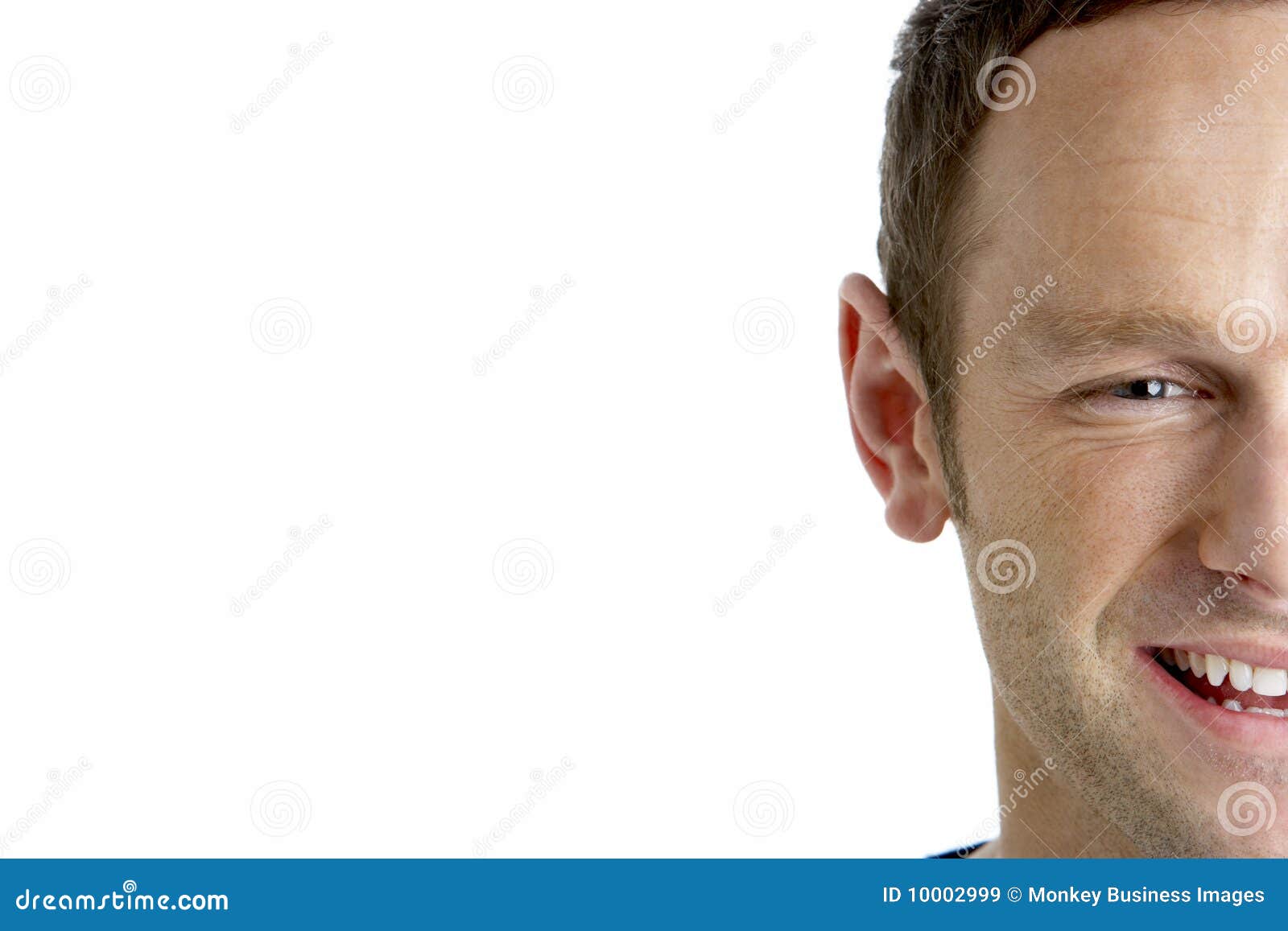 Cropped Portrait of Smiling Man Stock Image - Image of copy, caucasian ...