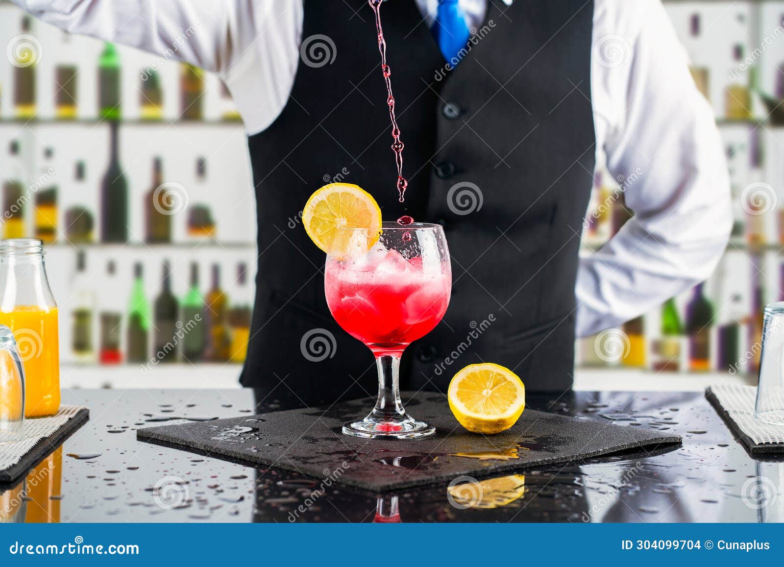 Bartender Making a Cocktail Stock Photo - Image of counter, event ...