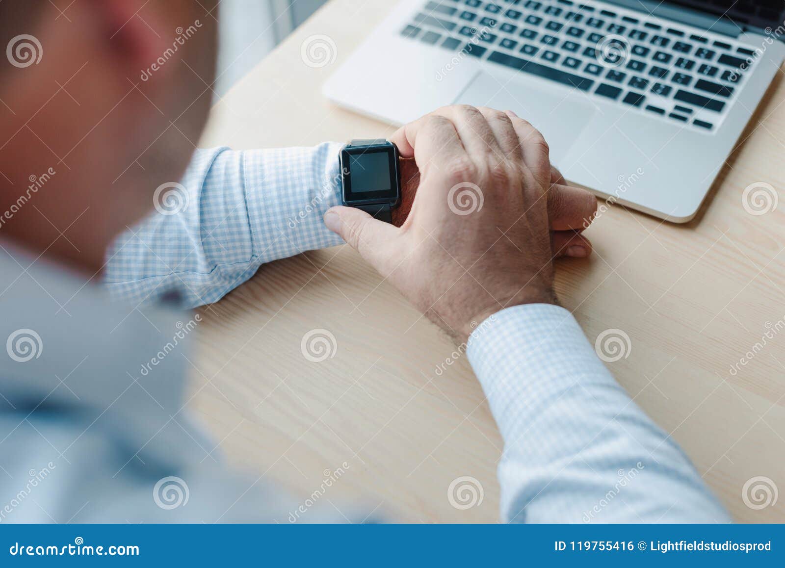 Cropped Shot Of Businessman Checking Time Stock Photo - Image of ...
