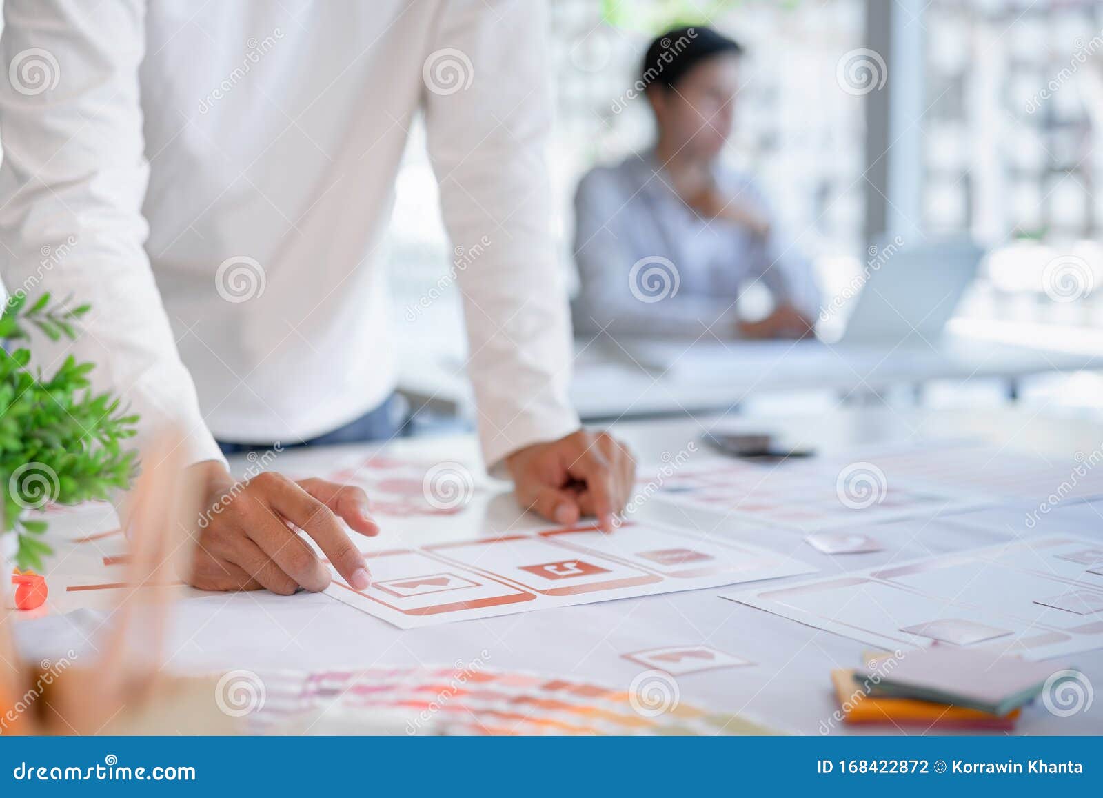 Cropped Shot Of Creative UX UI Designers Team Developing Programming ...