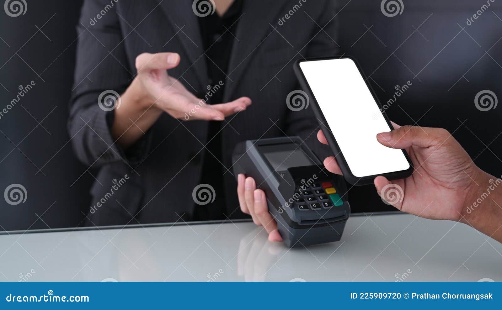 Customer Paying Bill through Smart Phone. Stock Photo - Image of mobile ...