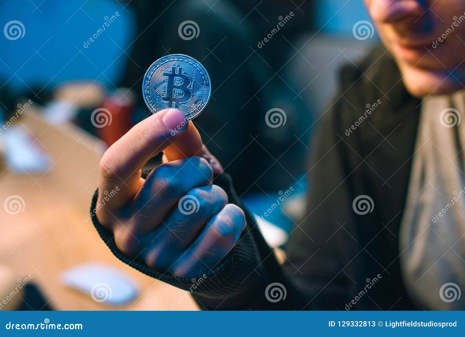 Cropped Shot of Hacker Holding Bitcoin Editorial Stock Photo - Image of ...