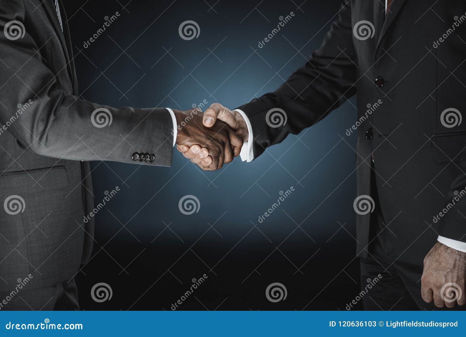 Cropped Shot of Multicultural Businessmen Handshake Stock Image - Image ...