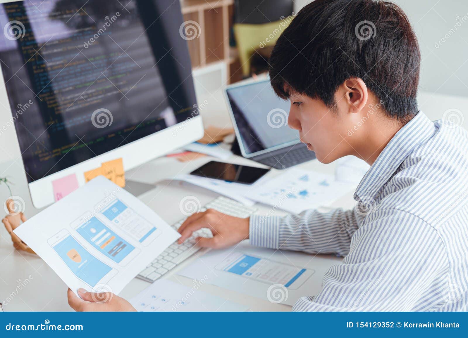 Cropped Shot of Startup UX UI Front End Designers Developing ...