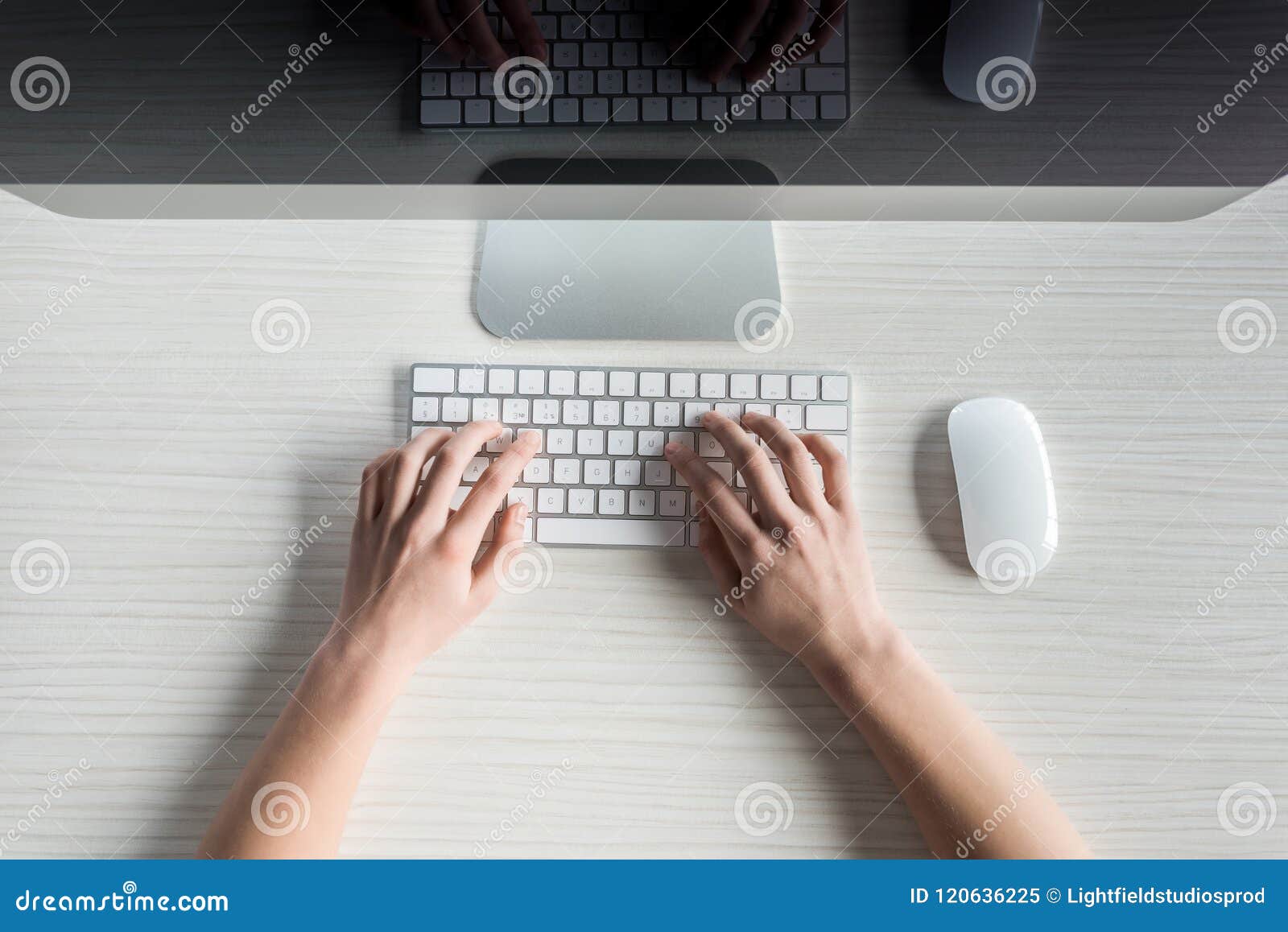 Cropped Shot of Student Typing on Keyboard while Working Stock Image ...