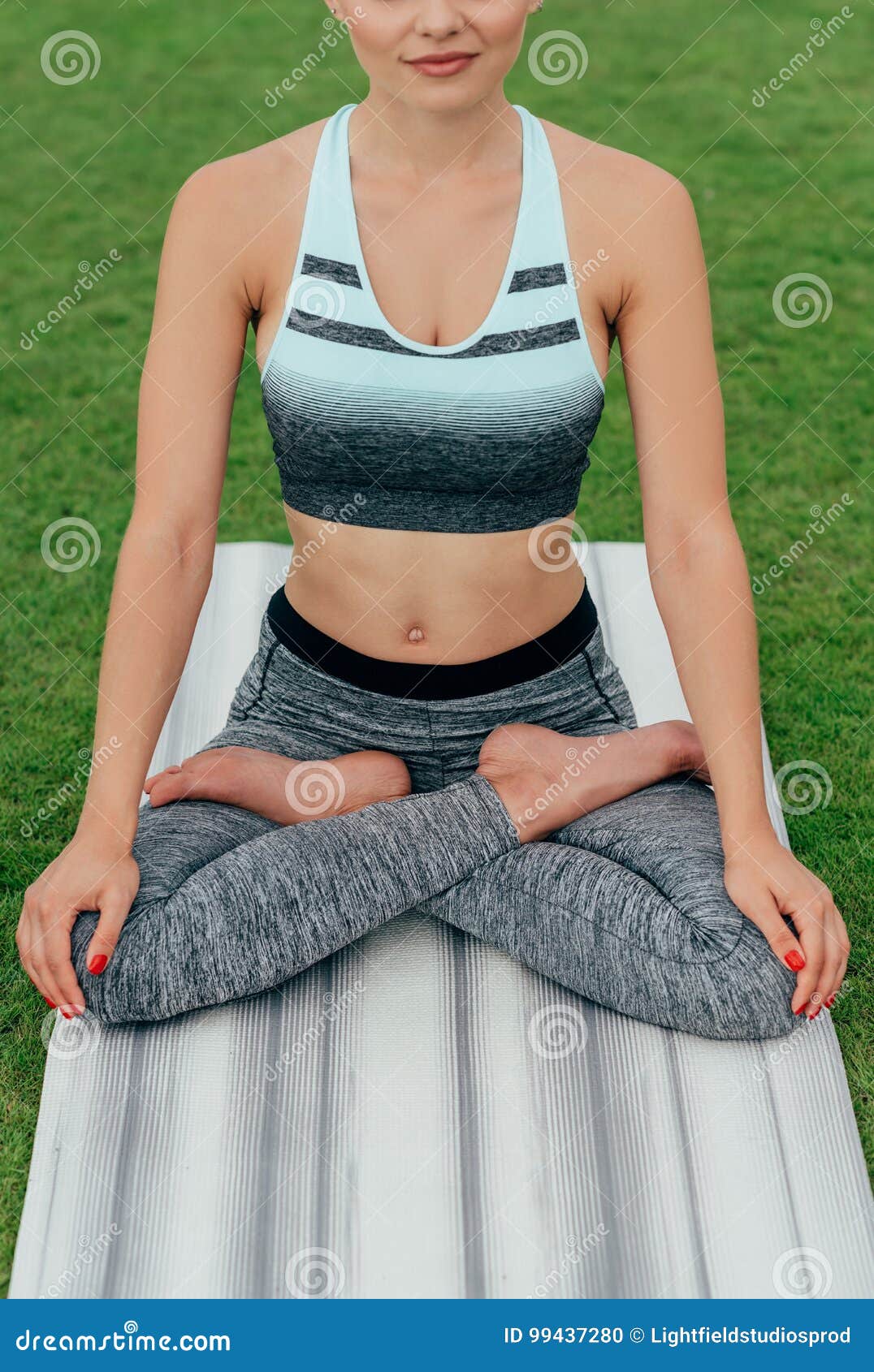Woman Practicing Lotus Pose Stock Photo - Image of person, sportive ...