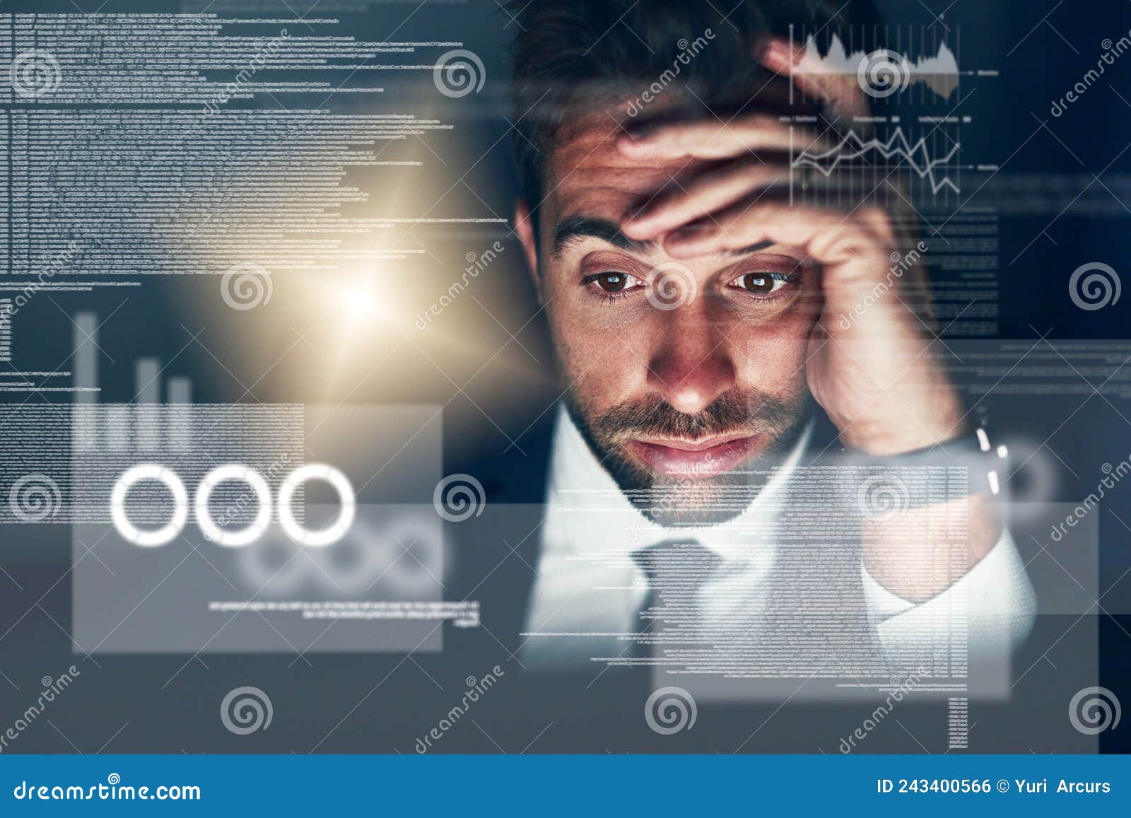 Debugging is No Easy Task. Cropped Shot of a Young Businessman Looking ...