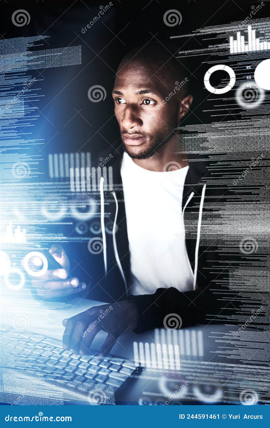 Counting Starts at Zero, Not One. Cropped Shot of a Young Male Hacker ...