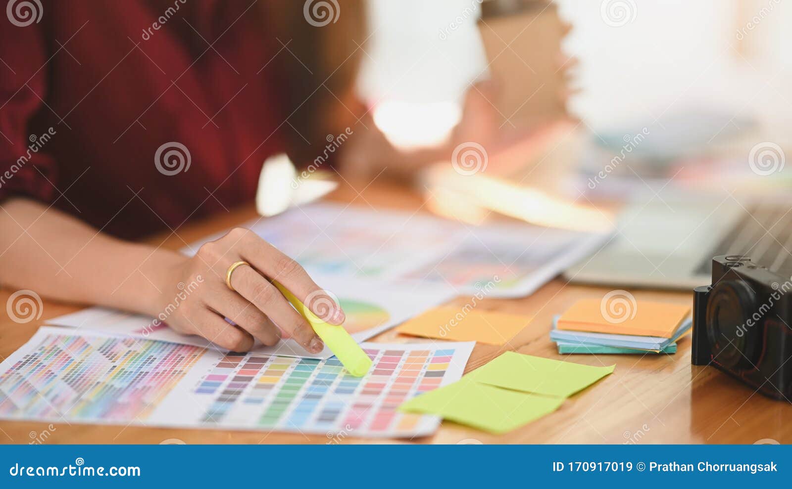 Cropped Side Shot of Young Graphic Designer while Selecting Color Code ...