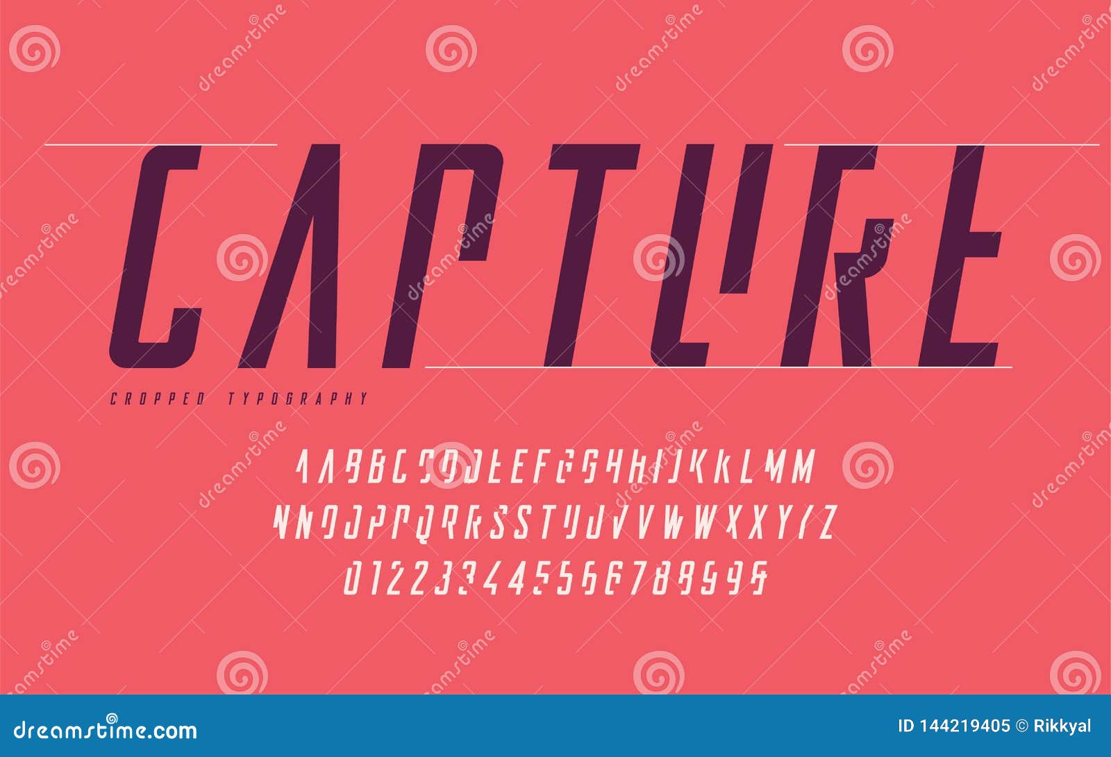 Cropped Typography, Set Of Uppercase Letters And Numbers, Alphabet ...