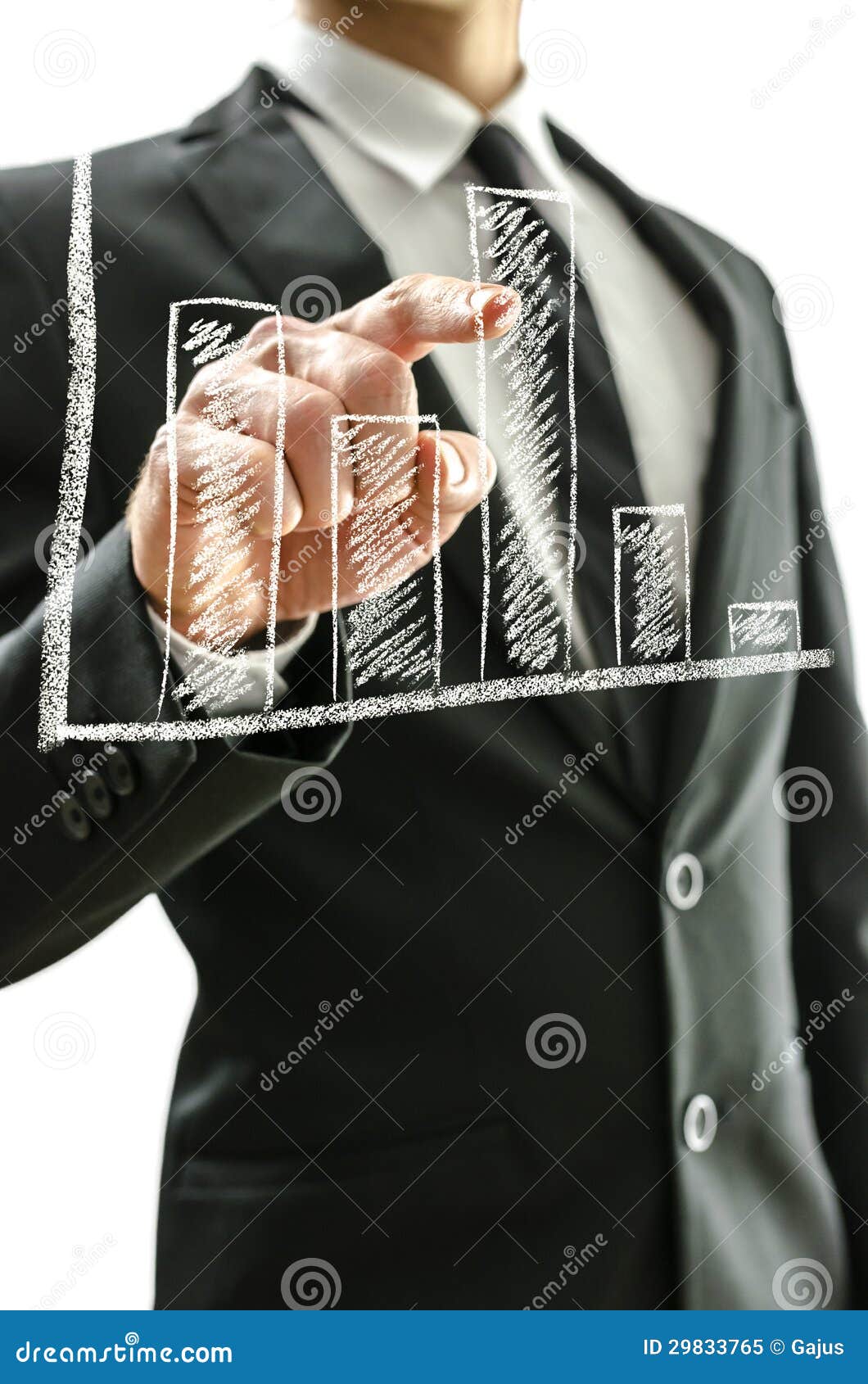 Business Man Pointing at Graph Stock Image - Image of financial, graph ...