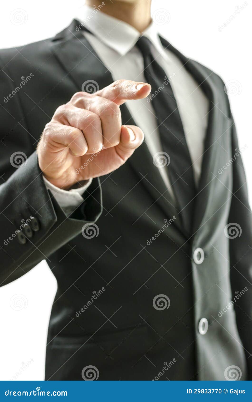 Business Man Touching Virtual Screen Stock Photo - Image of touch ...