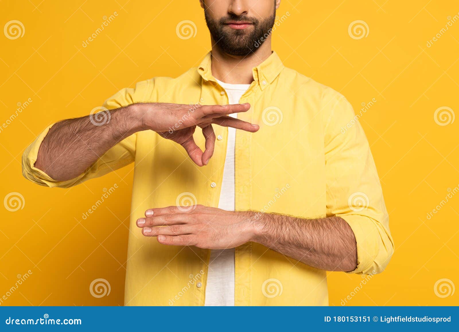 Cropped View of Man Gesturing while Using Sign Language Stock Image ...