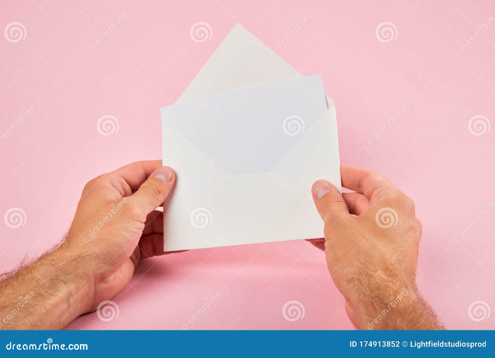 Cropped View of Man Holding Envelope Stock Photo - Image of white ...