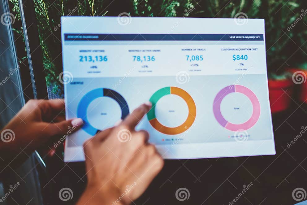 Cropped View of Paper Report with Diagram Statistics of Informational ...