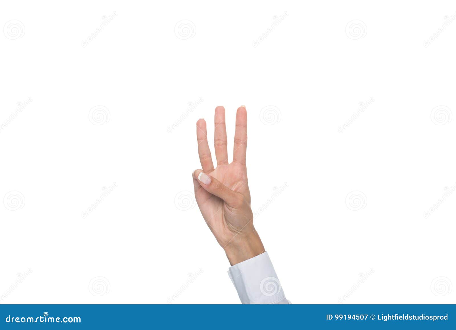 Cropped View of Person Gesturing Signed Language or Showing Three Sign ...