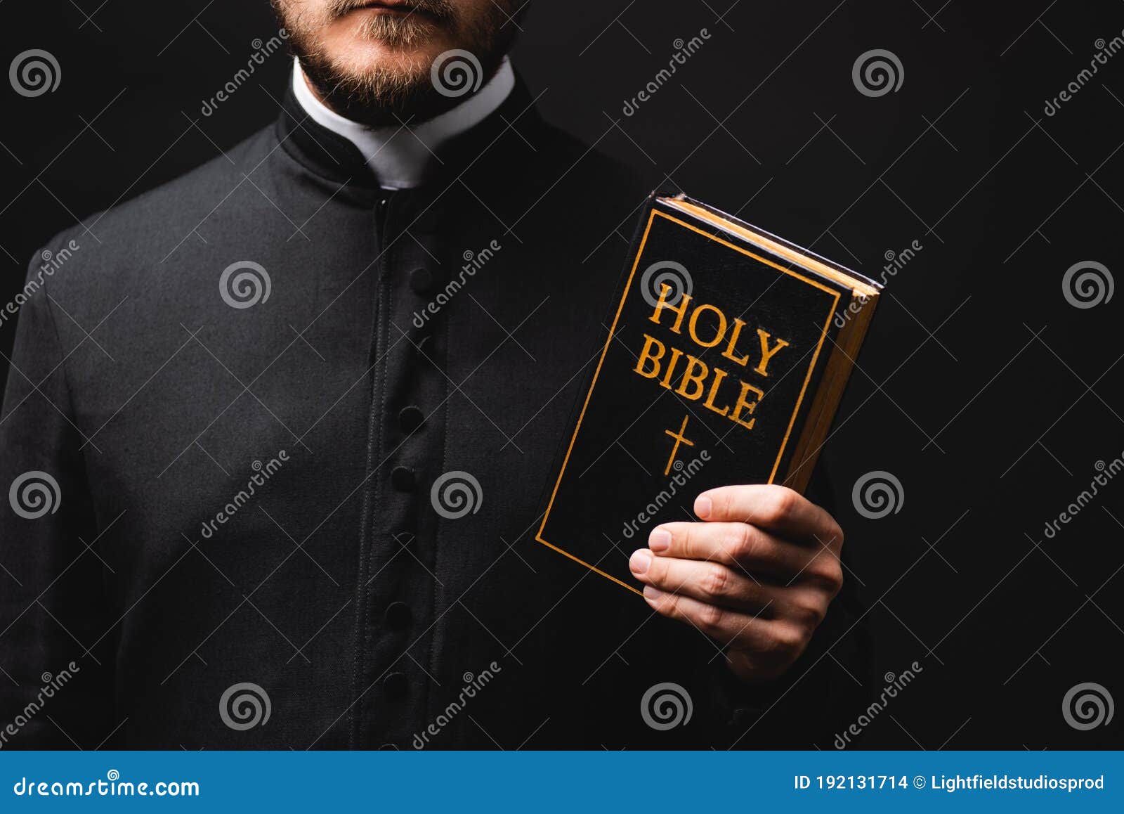 Cropped View of Priest Holding Holy Stock Photo - Image of catholic ...