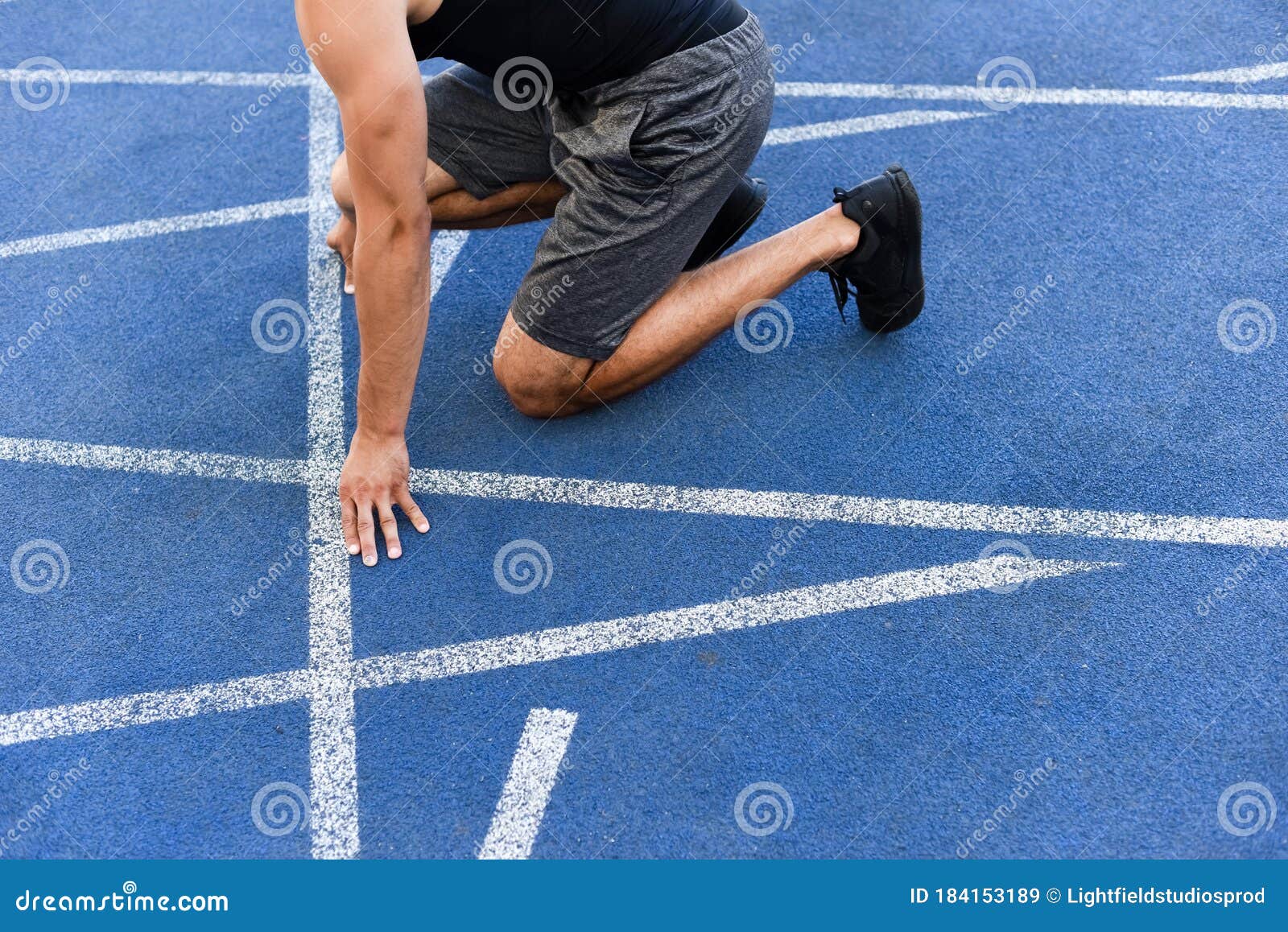 Cropped View of Runner in Start Stock Image - Image of sporting ...