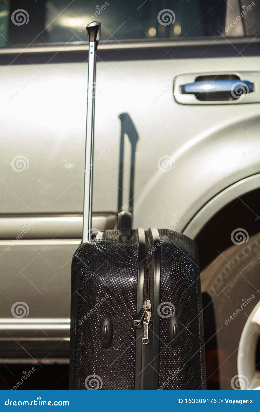 Cropped View of Suitcase at Car Stock Photo - Image of vacation, trip ...