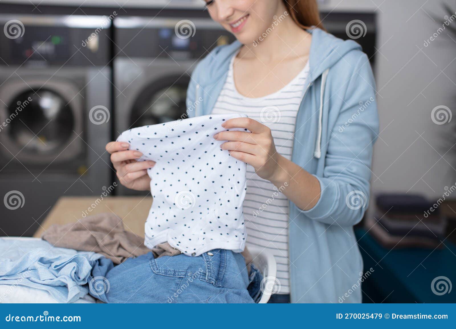 Cropped View Woman Sorting Laundry Stock Image - Image of home ...
