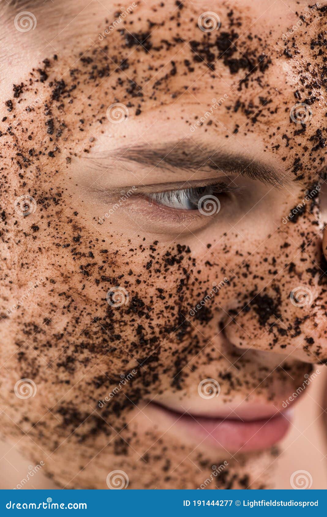 View of Young Man with Scrub on Face Stock Image - Image of cheerful ...