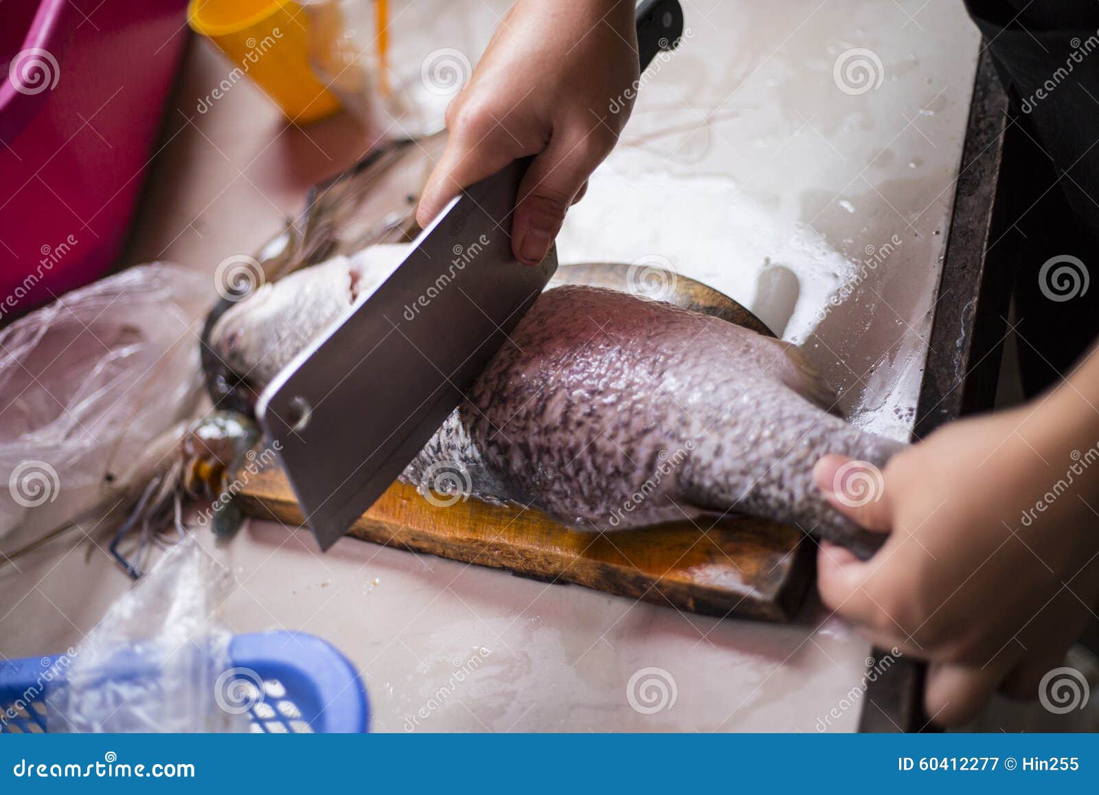 Cropping fish stock image. Image of fishing, food, processing - 60412277