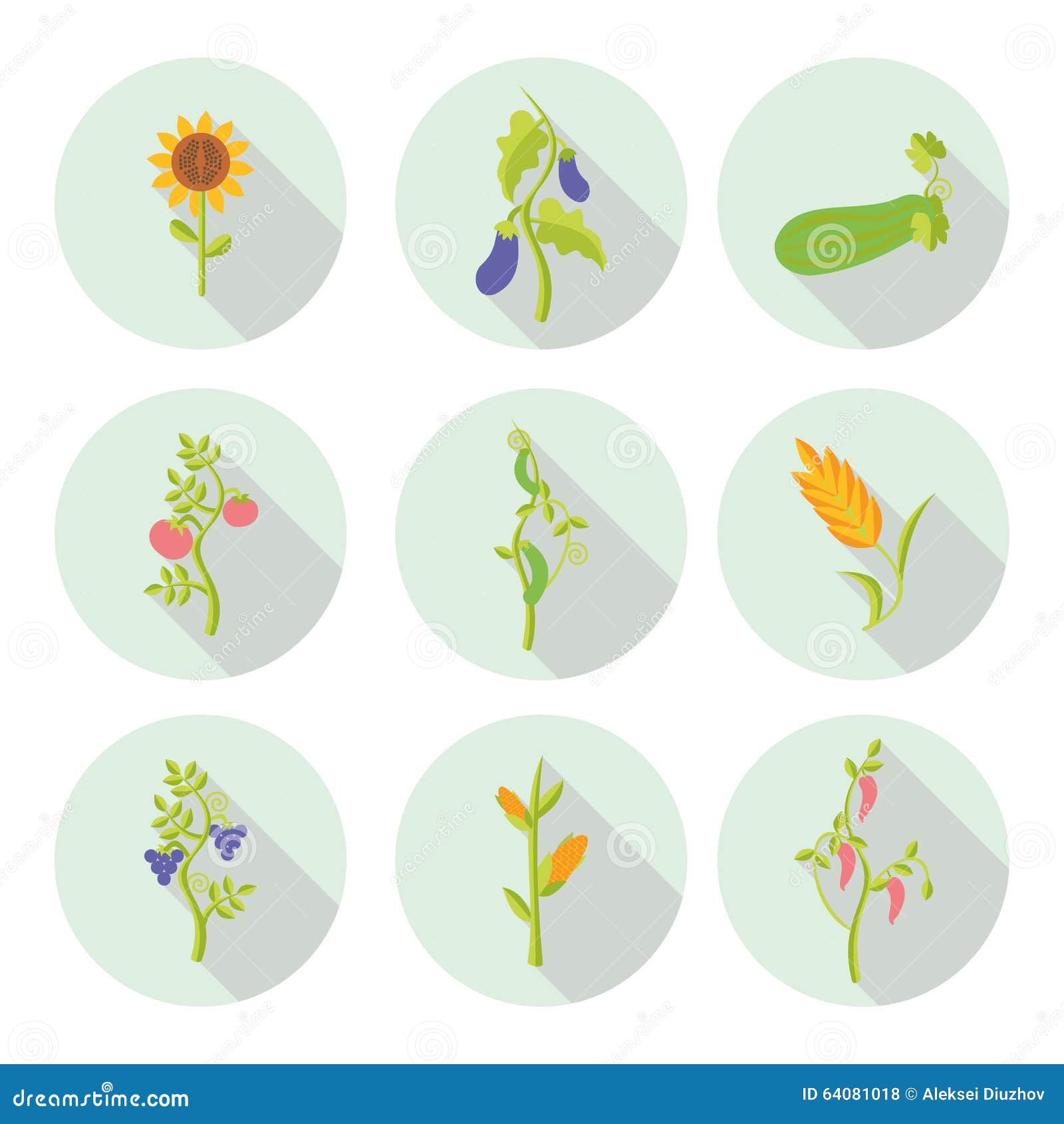 Crops flat icons stock illustration. Illustration of organic - 64081018