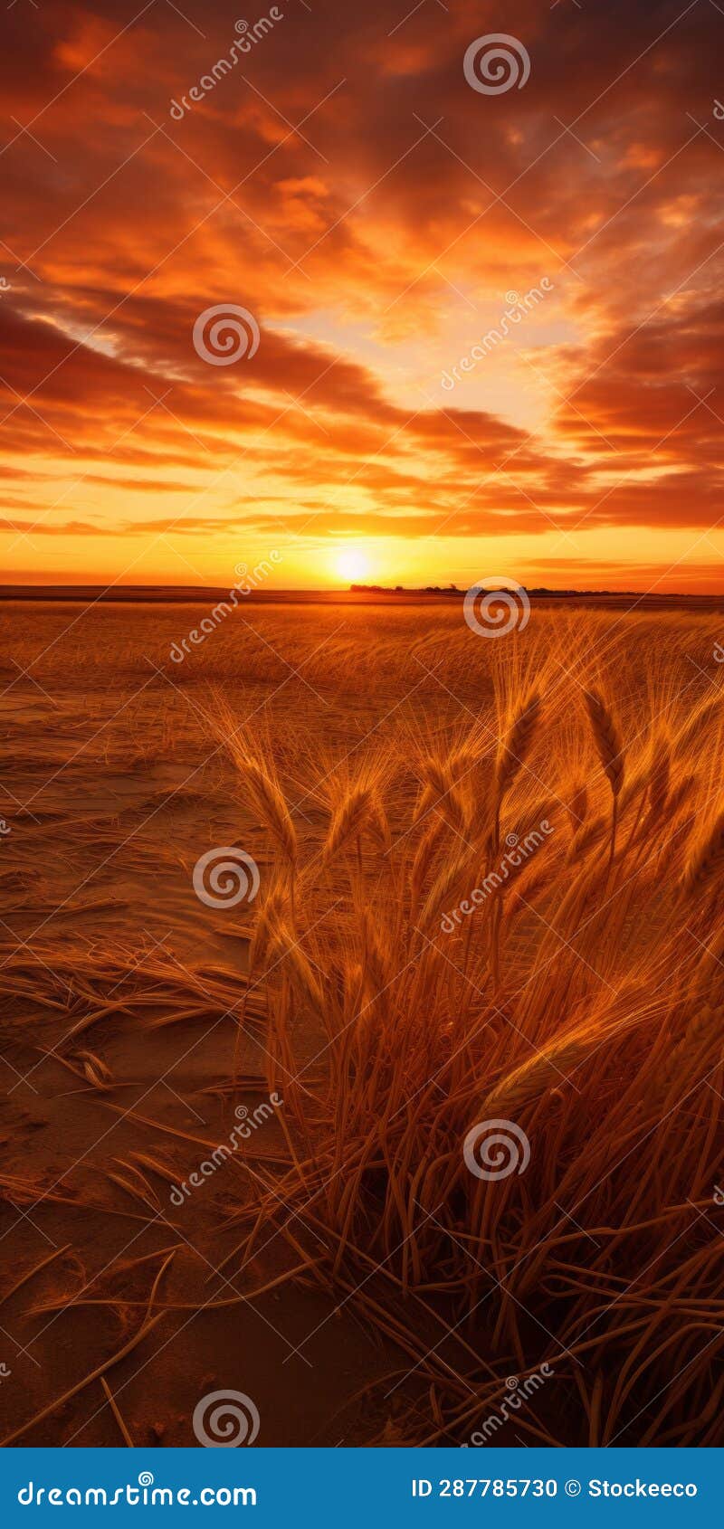 Romantic Sunset Over Wheat Field: a Stunning Nature-inspired Uhd Image ...