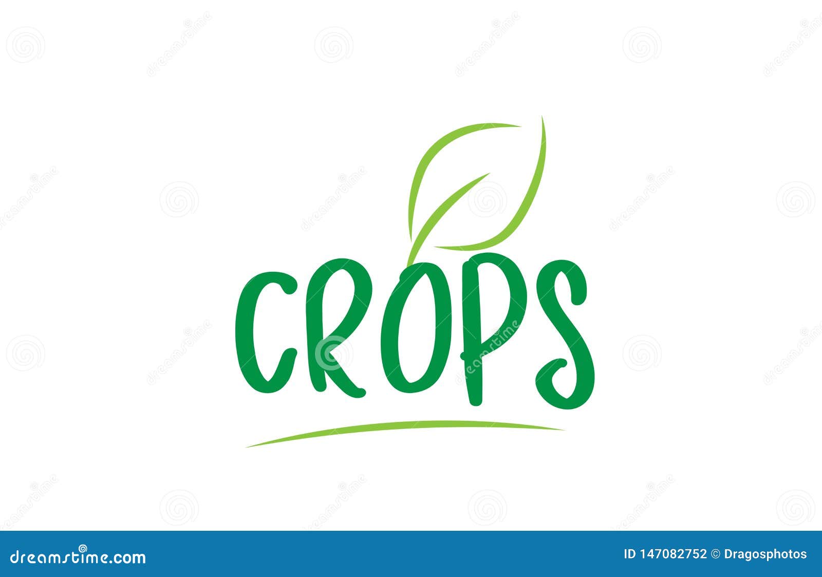 Crops Green Word Text with Leaf Icon Logo Design Stock Vector ...