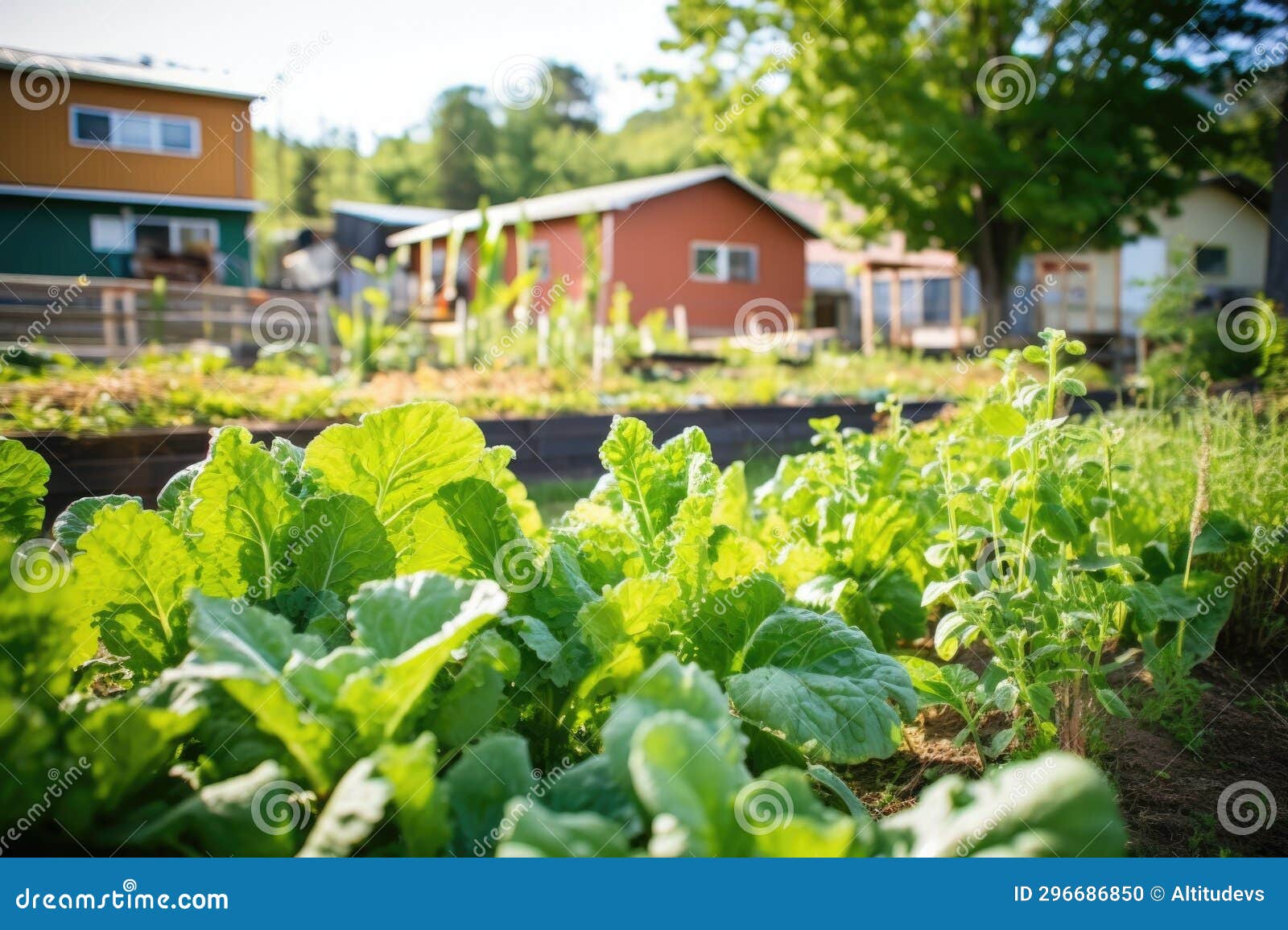Crops Growing in a Community Urban Farm Stock Photo - Image of ...