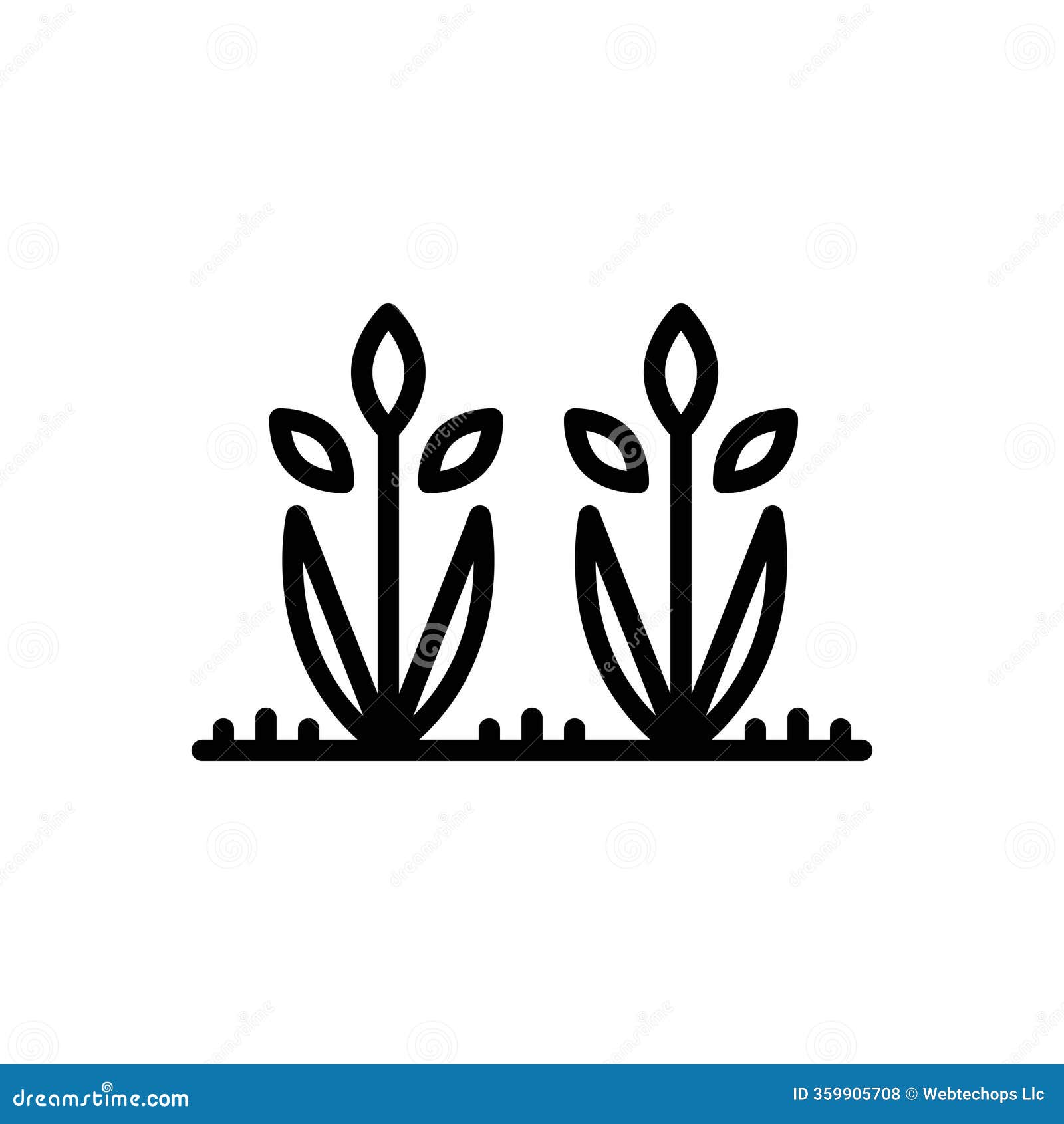 Black Line Icon for Crops, Plant and Grain Stock Illustration ...