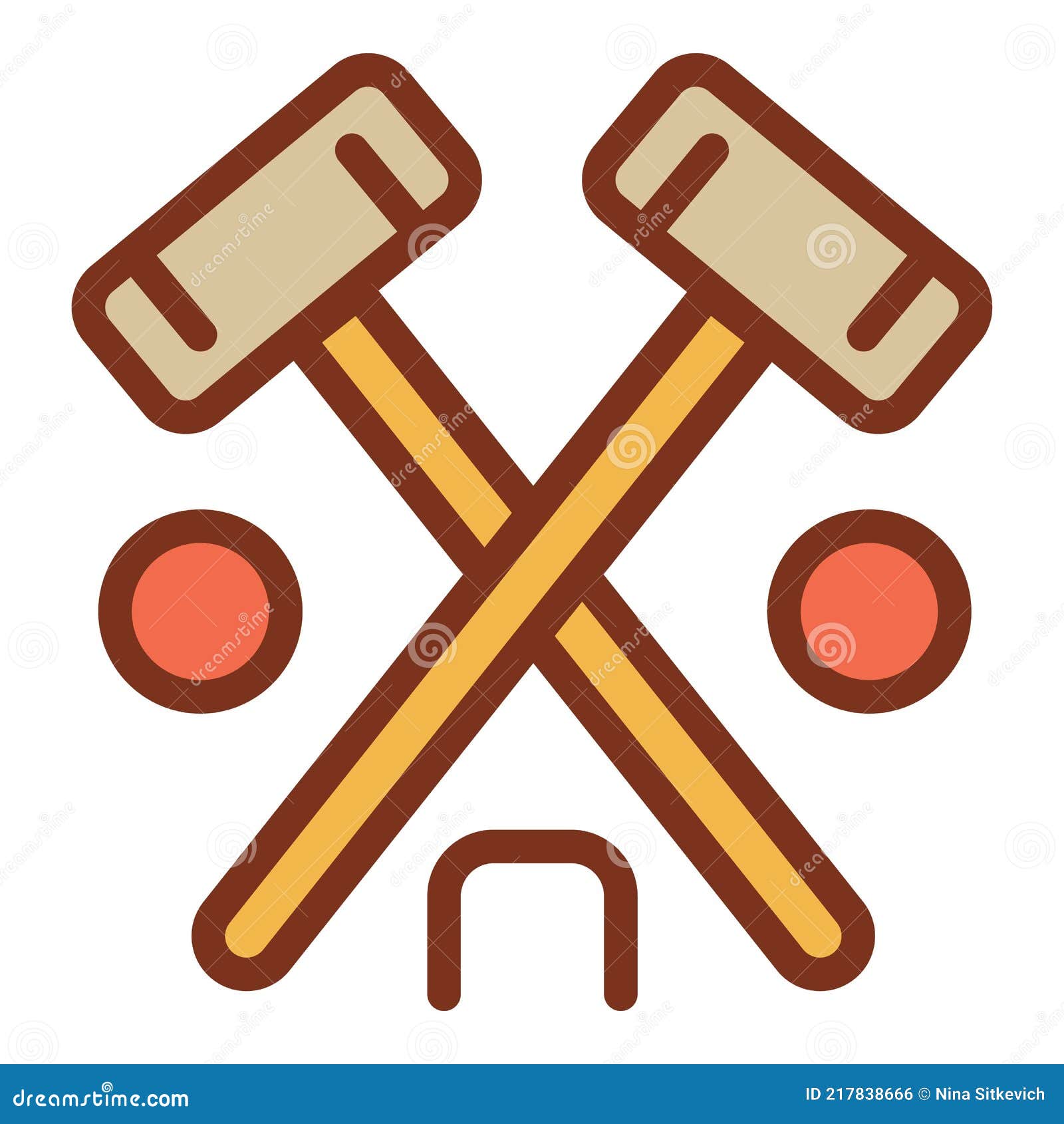 Croquet Icon, Outline Style Stock Vector - Illustration of hoops ...