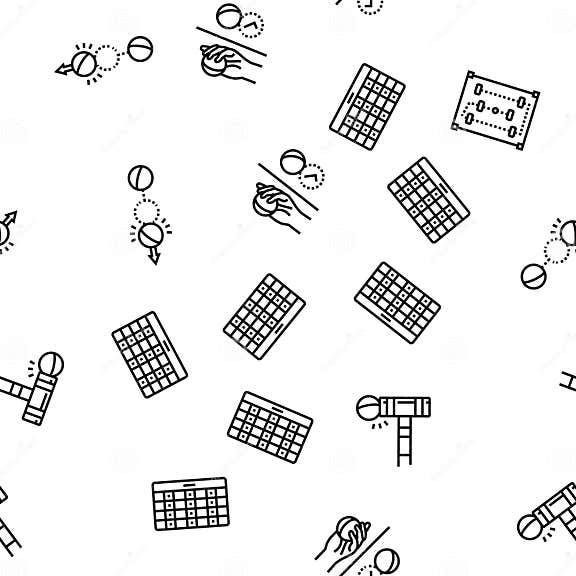 Croquet Mallet Game Ball Seamless Pattern Vector Stock Illustration ...
