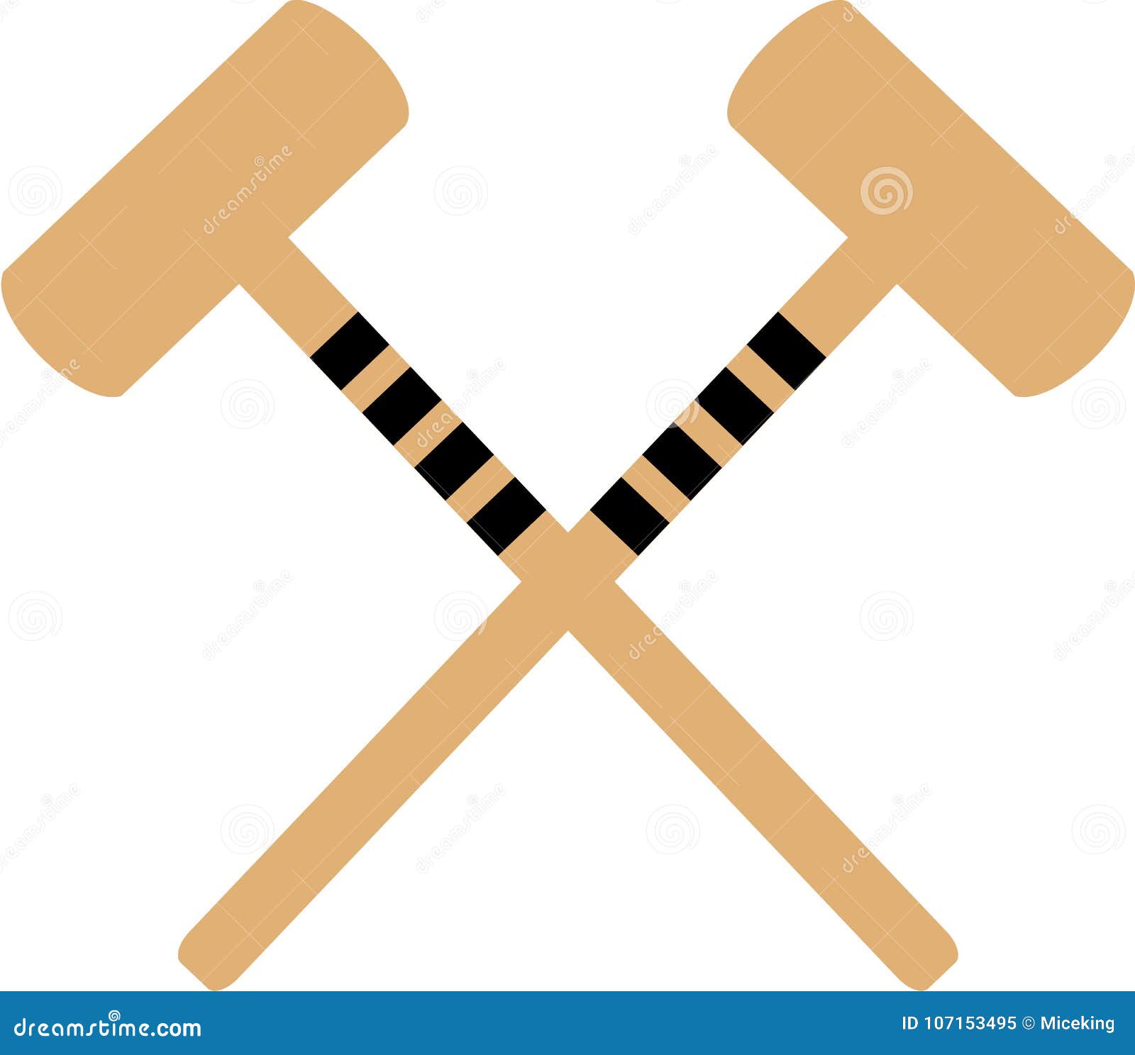 Croquet Mallets vector stock illustration. Illustration of vector ...