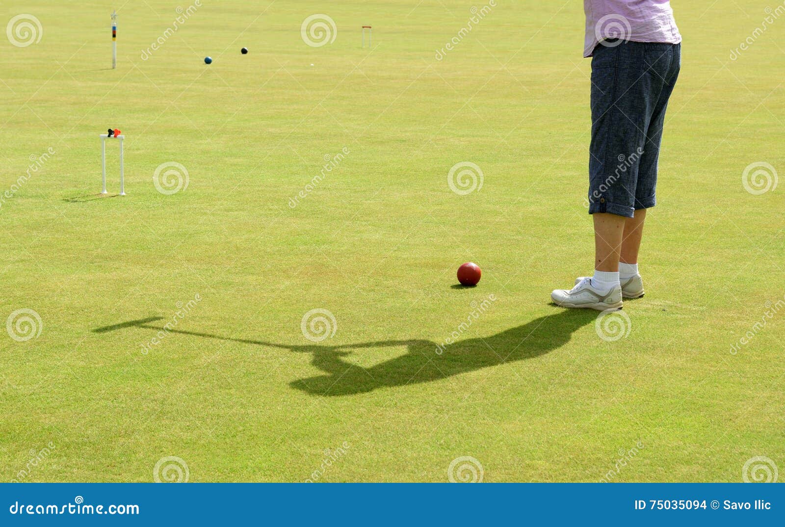 Croquet player stock photo. Image of hoop, outdoor, turf - 75035094