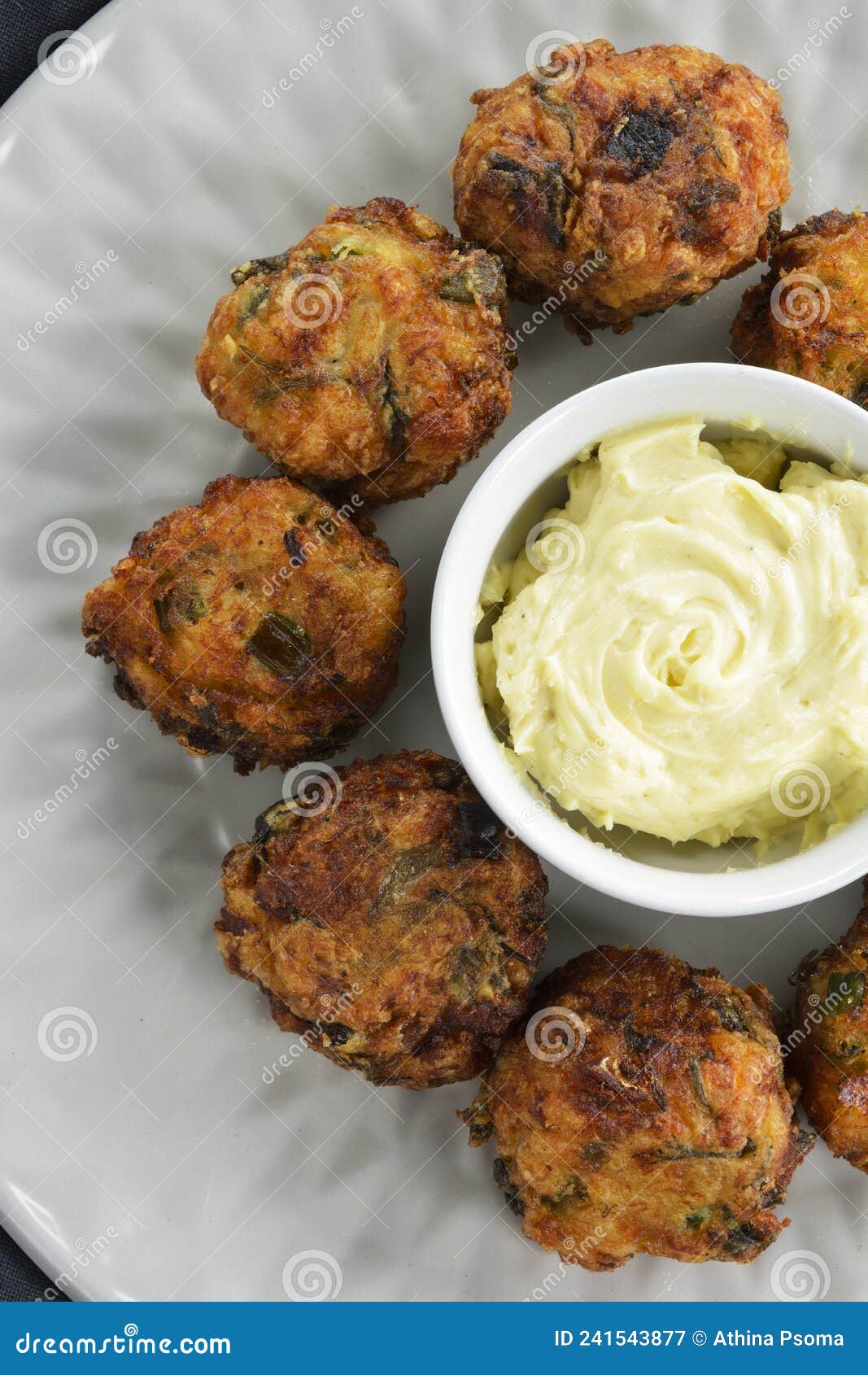 Croquettes of Cod Fish and Mayonnaise Stock Image - Image of garlic ...