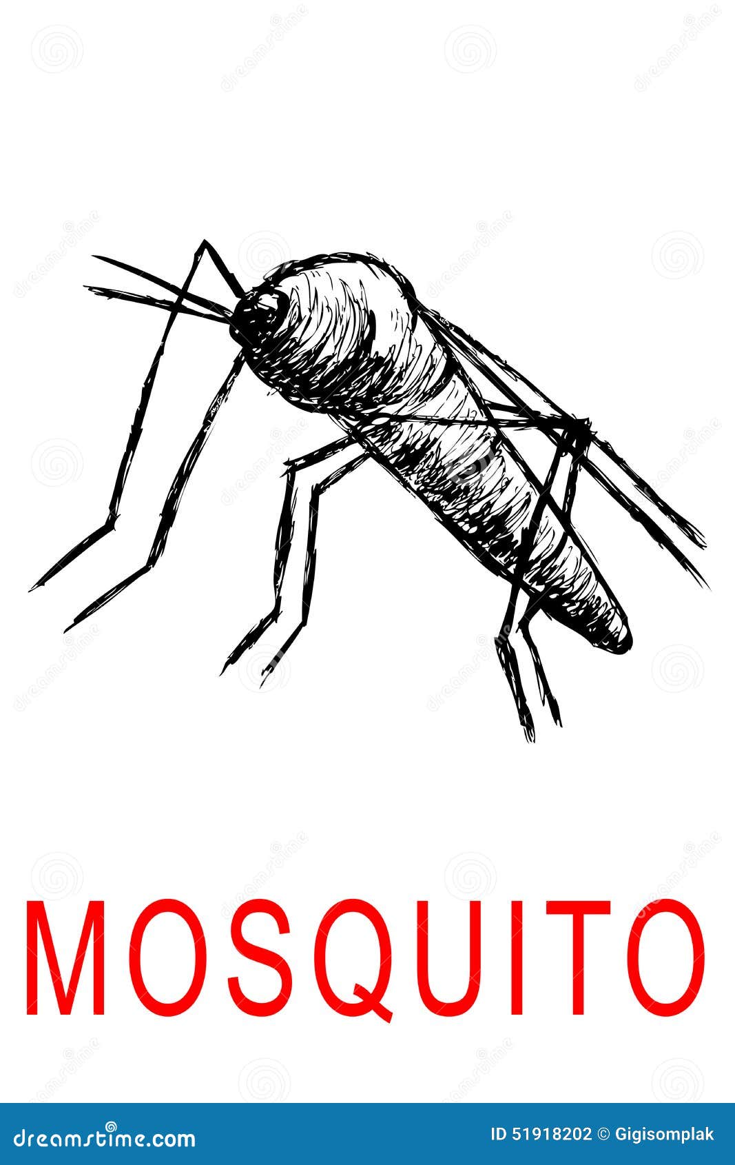 Croquis D'aspiration De Main De Moustique Illustration de Vecteur ...