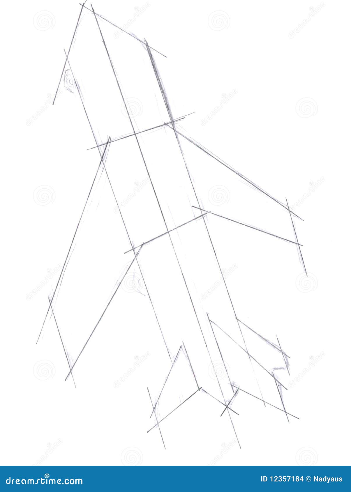 Croquis d'avion illustration stock. Illustration du concept - 12357184