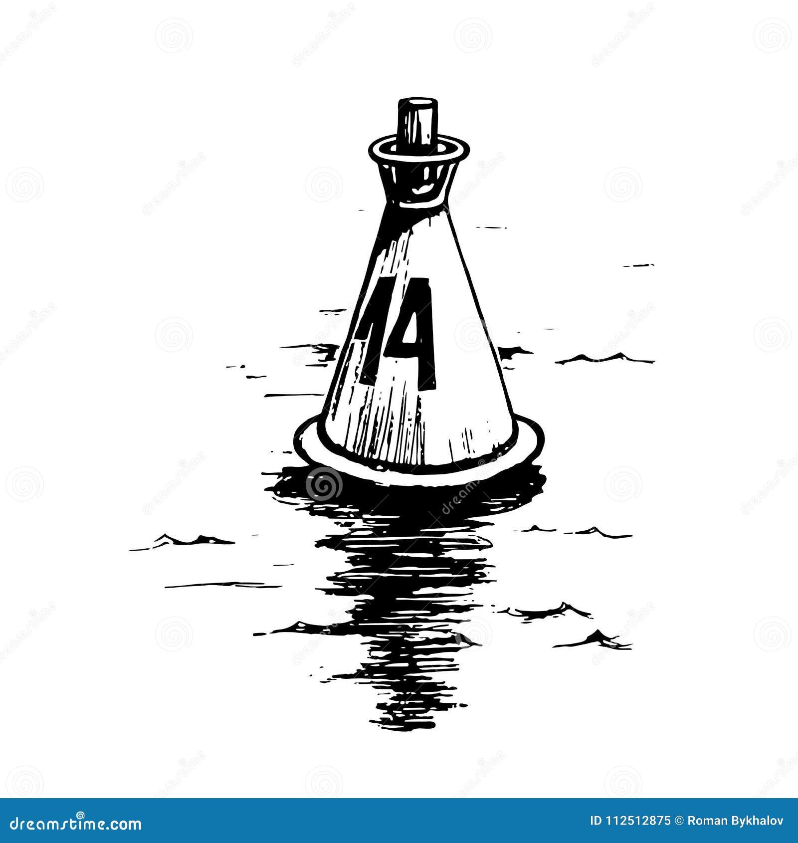 Croquis de balise de mer illustration de vecteur. Illustration du bouée ...