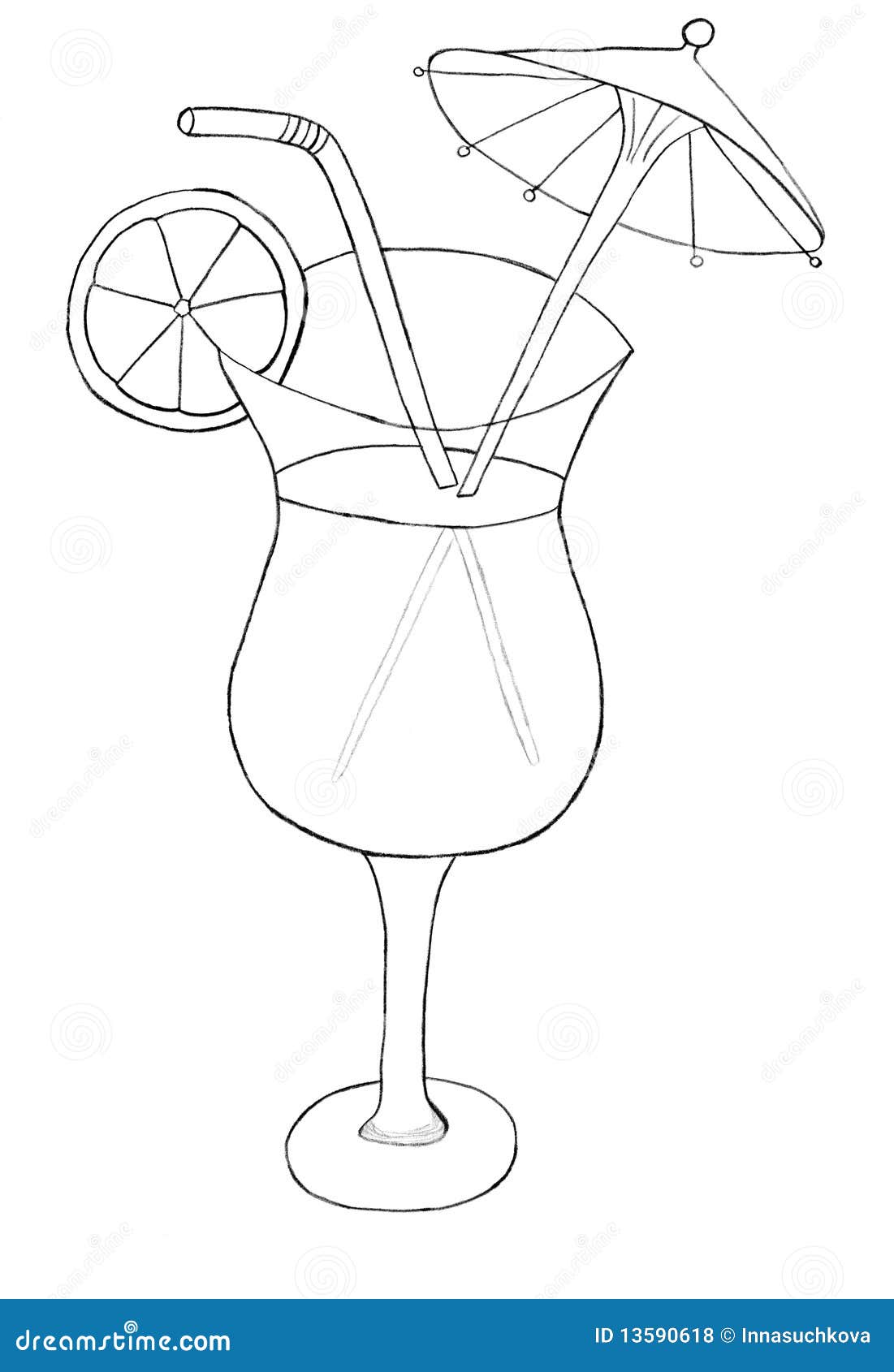 Cocktail Glass Colouring Pages Sketch Coloring Page