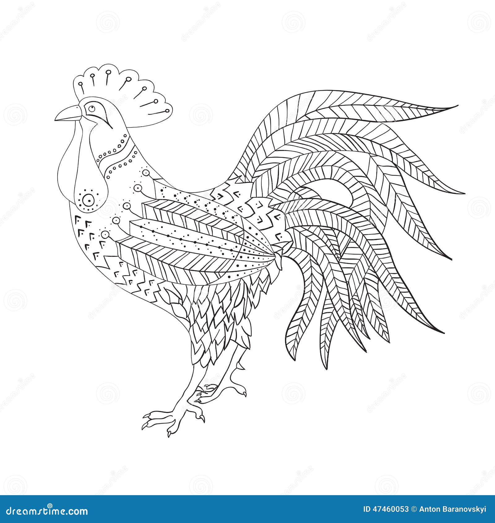 Croquis de coq illustration stock. Illustration du matin - 47460053