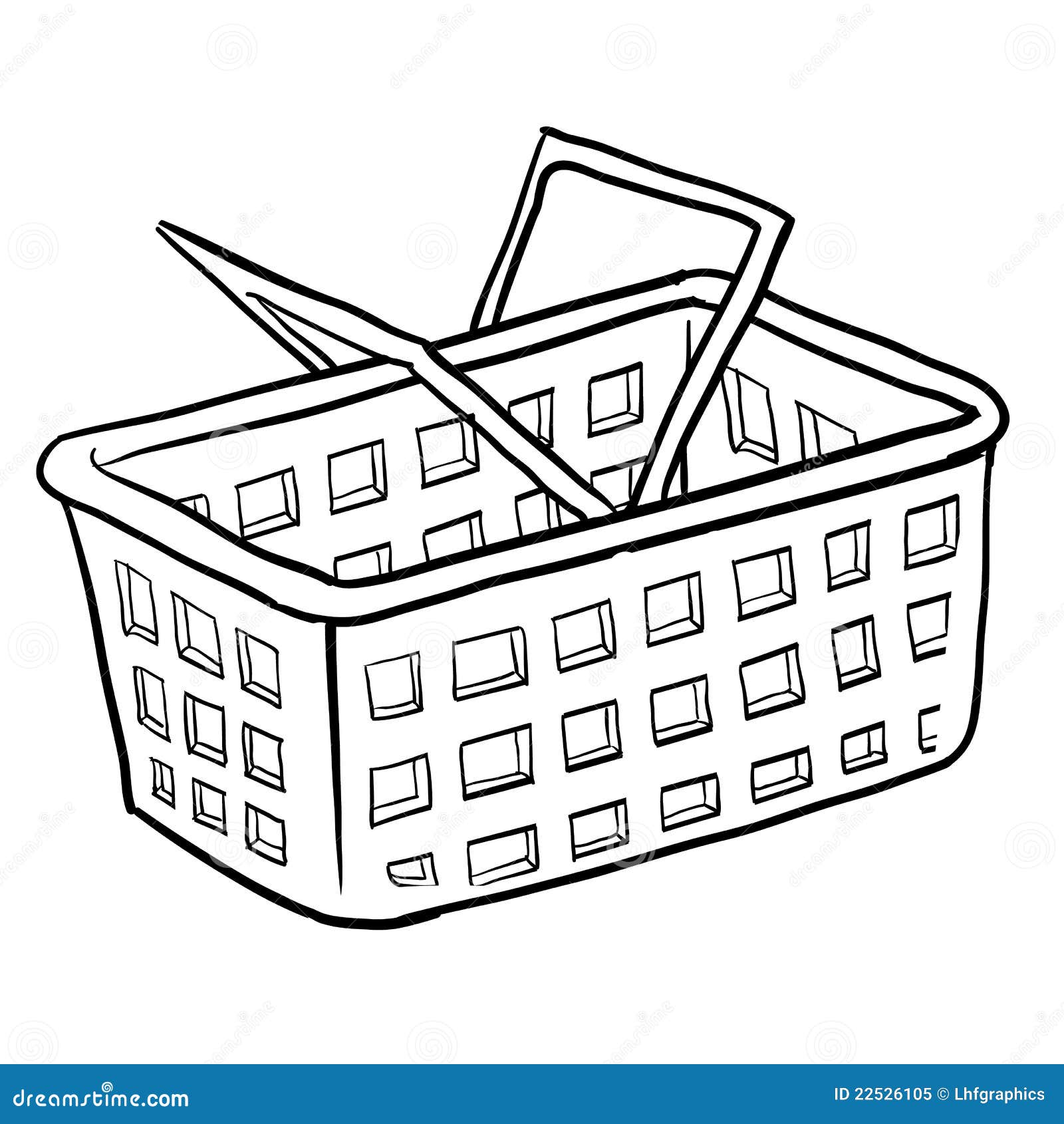 Croquis De Panier à Provisions Illustration de Vecteur - Illustration ...