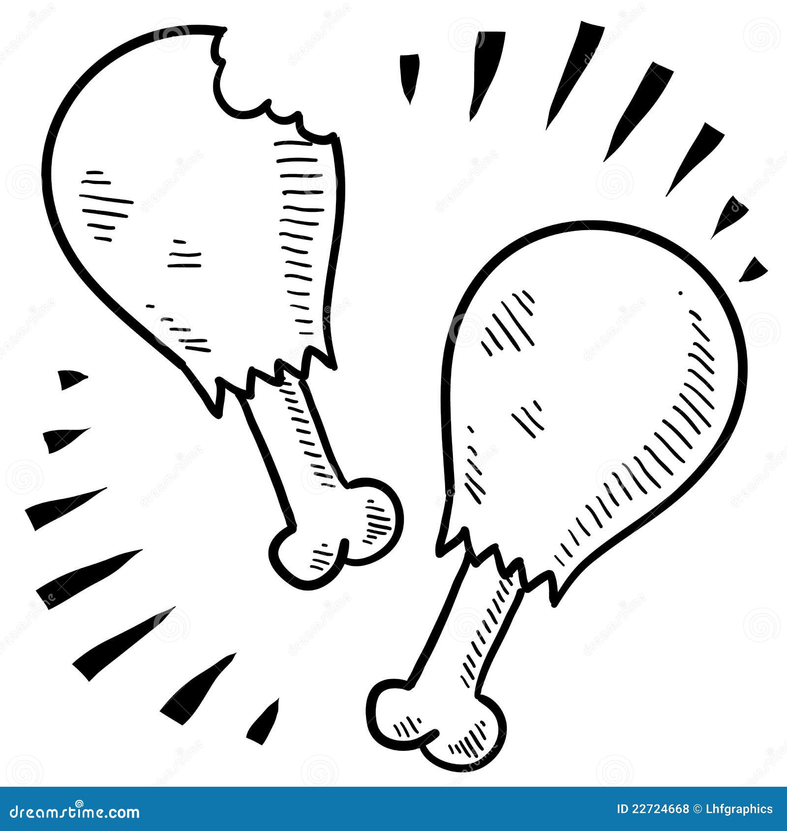 Croquis De Pilon De Poulet Ou De Dinde Illustration de Vecteur ...