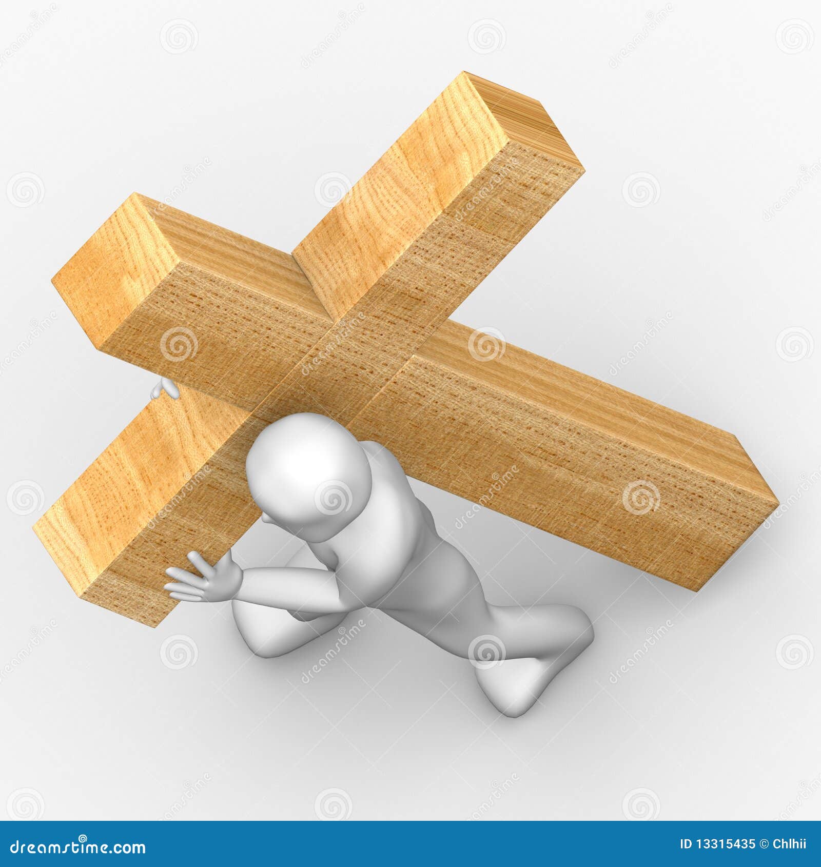 Men Carry The Cross. Vector Drawing | CartoonDealer.com #140986942