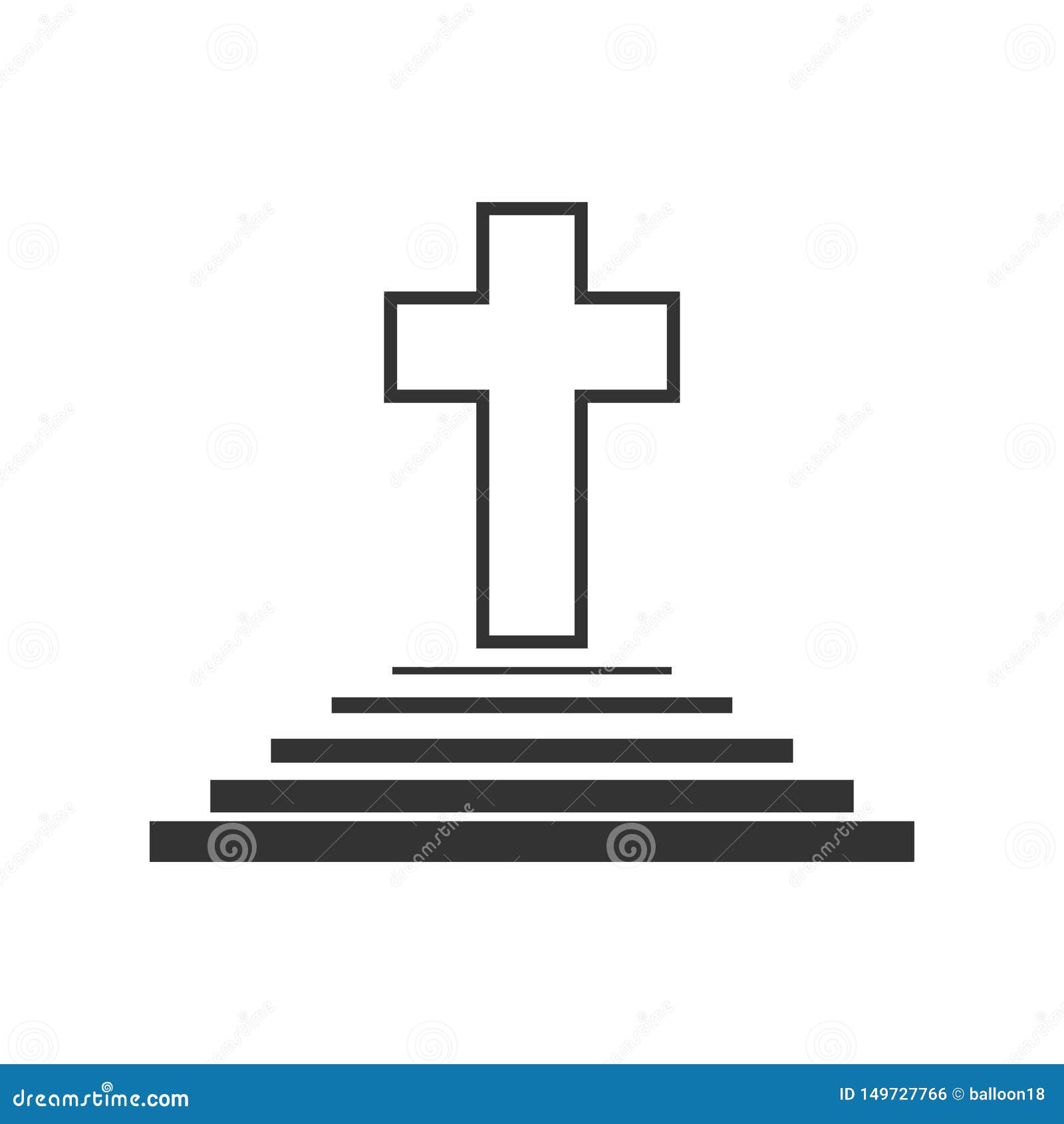 Cross simple line icon stock vector. Illustration of design - 149727766