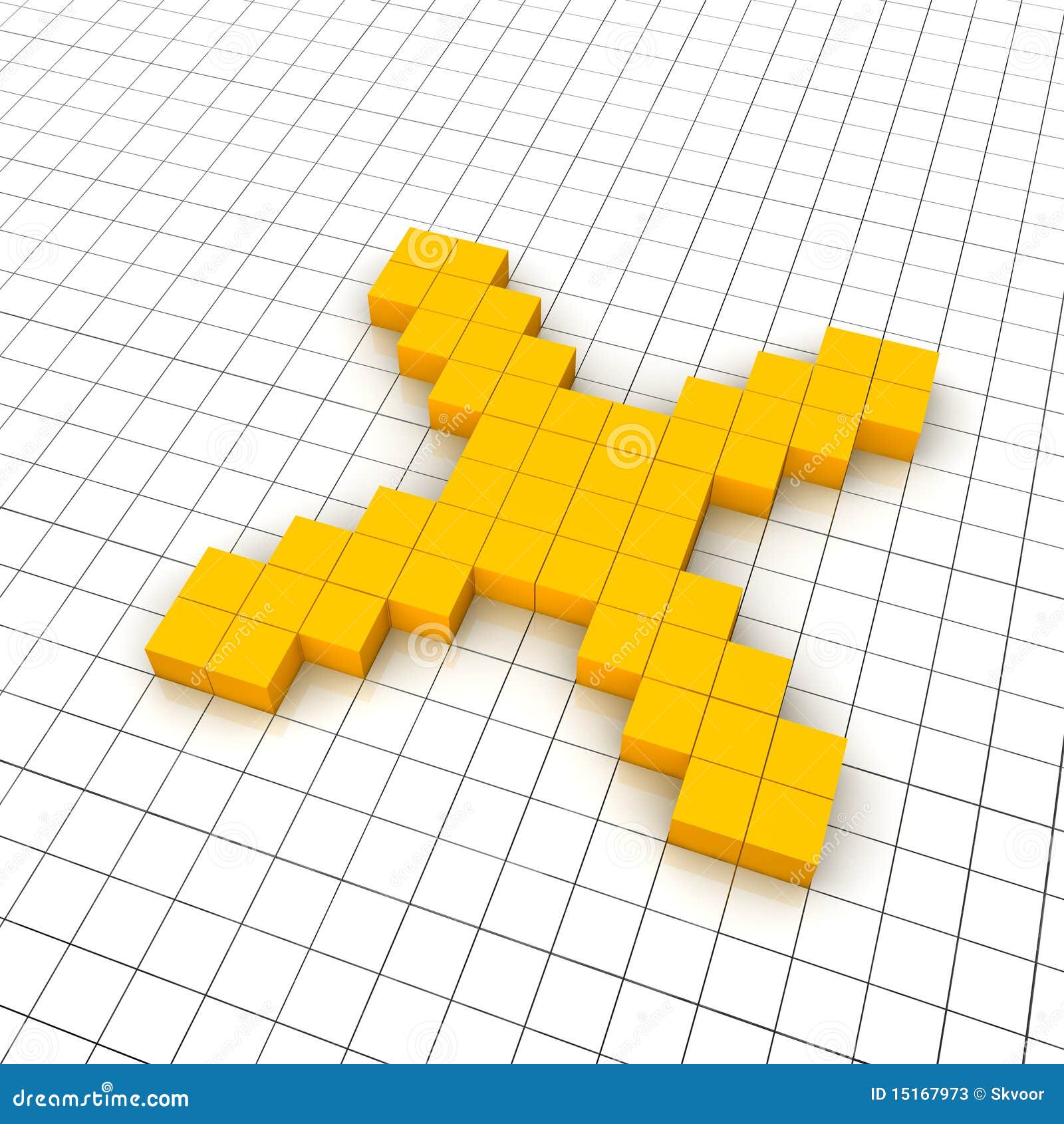 Cross 3d icon in grid stock illustration. Illustration of crosshatch ...