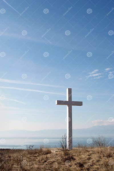 Cross stock photo. Image of spirituality, landscape, white - 4233790