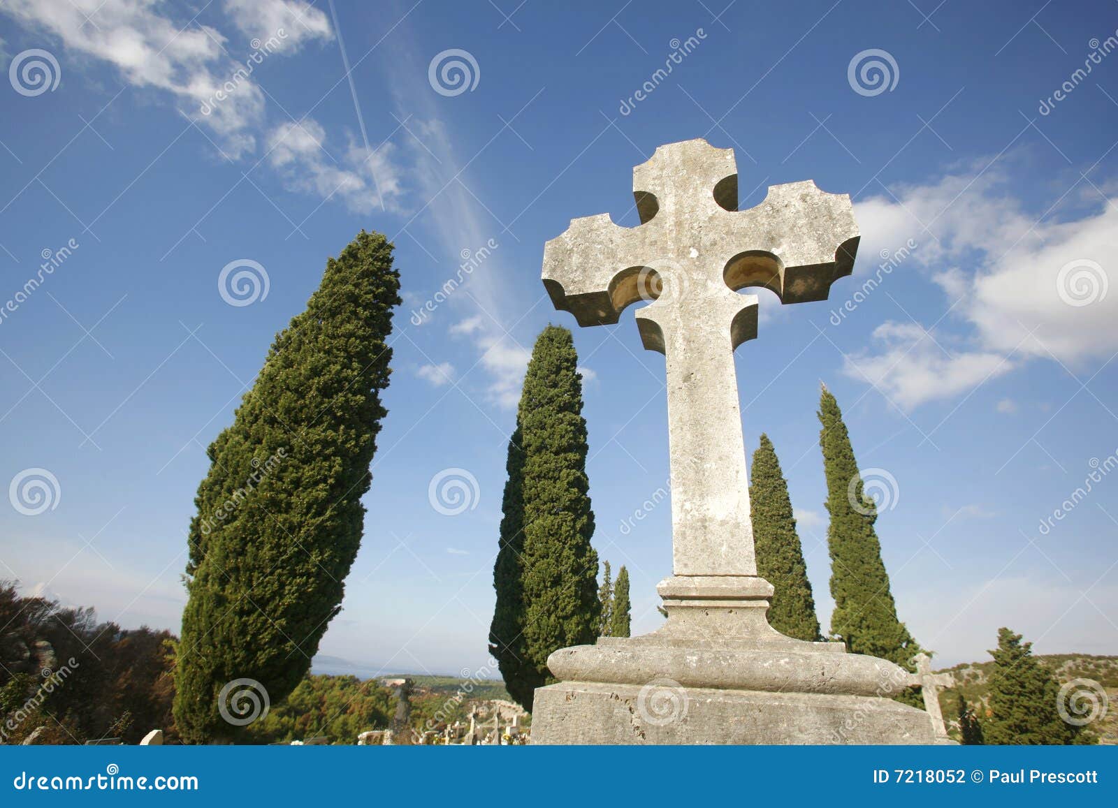 Cross stock photo. Image of green, christian, cypress - 7218052